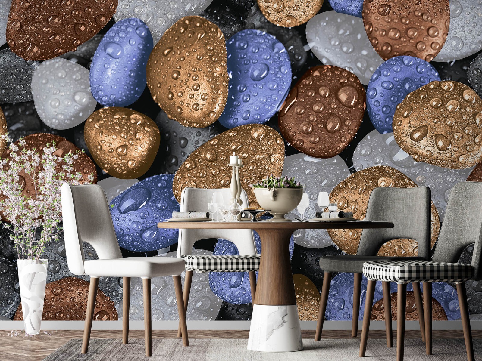 3D Purple Pebbles K5807 Wallpaper Mural Self-adhesive Removable Sticker ...