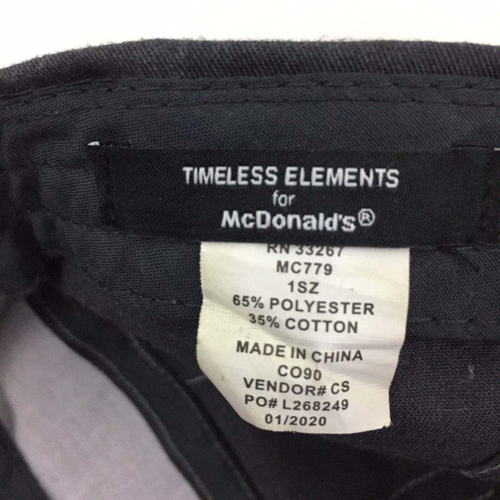 McDonalds 5 Panel Hat Employee Crew Work Fast Food Logo Uniform Apparel ...