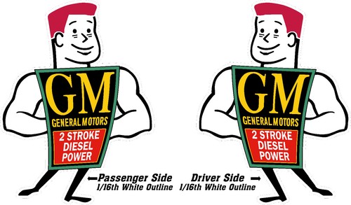 General Motors Jimmy Diesel 2 Stroke - 1950's Detroit Diesel Sticker ...