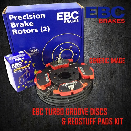 NEW EBC 300mm FRONT TURBO GROOVE GD DISCS AND REDSTUFF PADS KIT KIT8078 ...