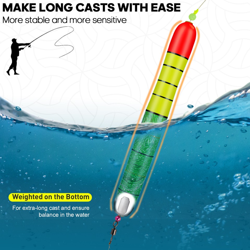 3pcs High Visibility Weighted Catfish Pole Floats Catfish Bobber Zing ...
