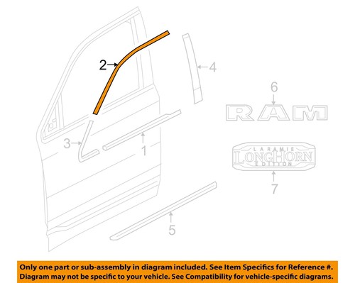 CHRYSLER OEM 2019 1500 Front Door Exterior Trim-Upper Molding ...