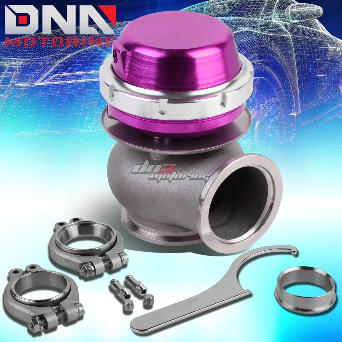 ALUMINUM EXTERNAL 14-PSI 40MM TURBOCHARGER V-BAND 4" WASTEGATE+SPRING ...