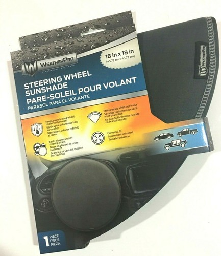 Weather Pro Steering Wheel Sun Shade Black 18in By 18in Universal Fit ...