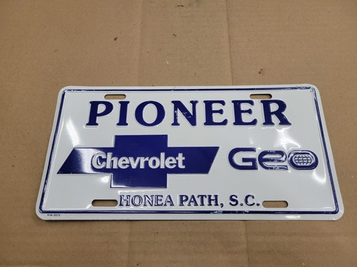 Pioneer Chevy Honea Path SC Metal Car Dealership Dealer License Plate ...