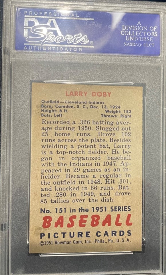 LARRY DOBY 1951 rare PSA 7 BOWMAN GREAT GRADE | eBay