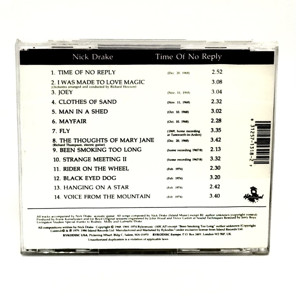 Time of No Reply by Nick Drake (CD, May-1989, Hannibal Records) Rare ...