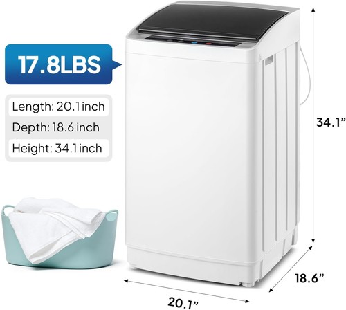 17.8lbs 400W Full Auto Washing Machine Washer Spin-Dry Apartment 8 ...