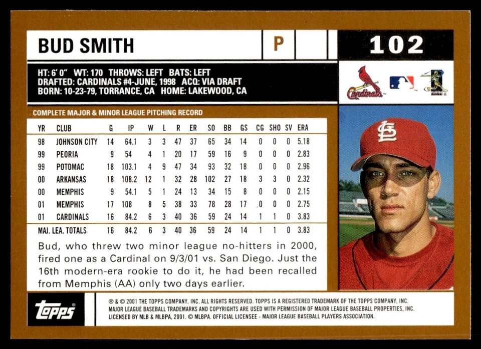 2002 Topps Bud Smith St. Louis Cardinals #102 | eBay