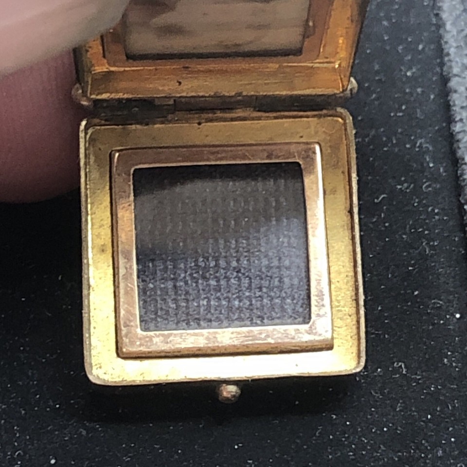 Antique Victorian Square Gold Filled Red Side/Black Side Stones Pendant ...