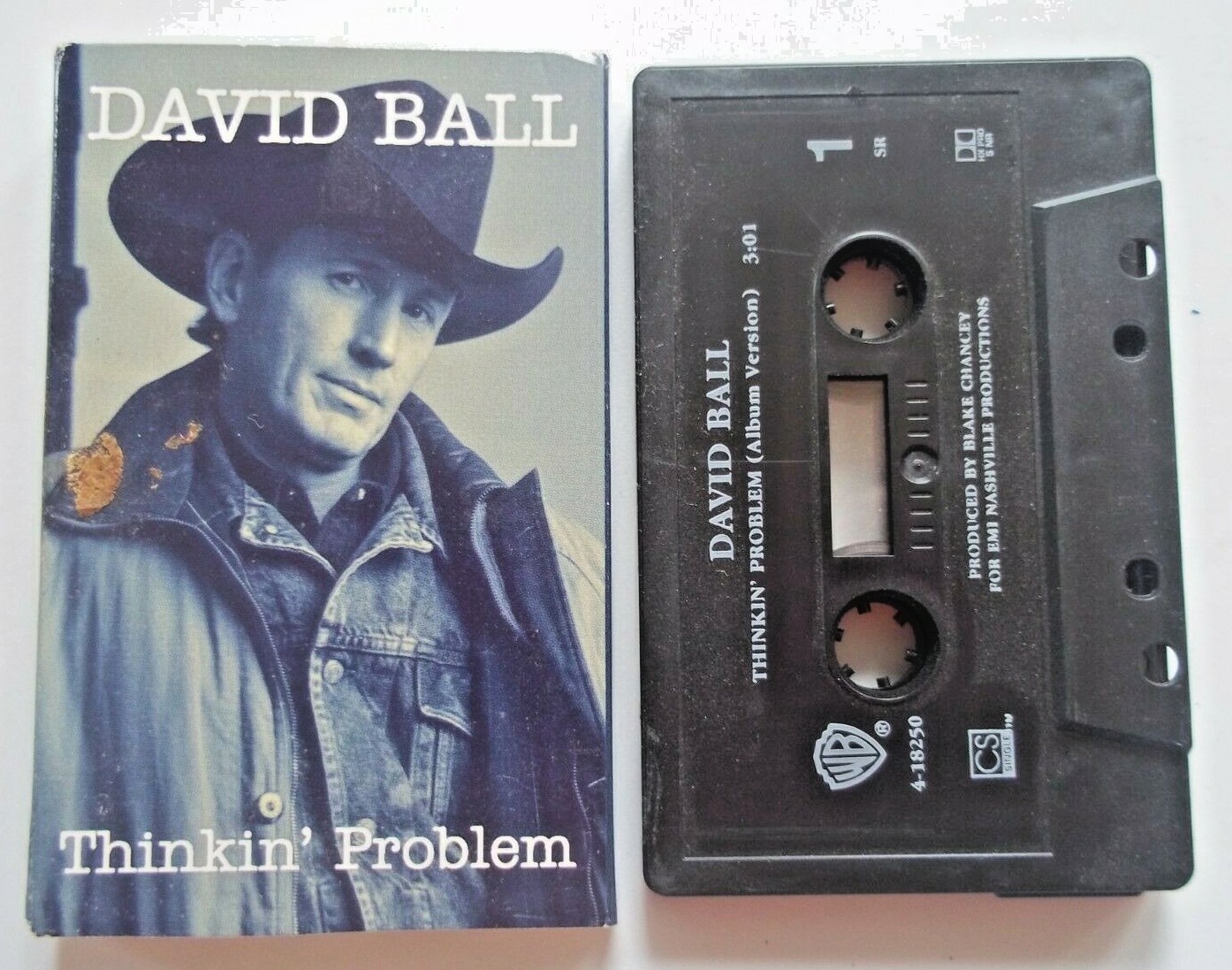 David Ball THINKIN' PROBLEM / DOWN AT THE BOTTOM OF A BROKE Cassette ...