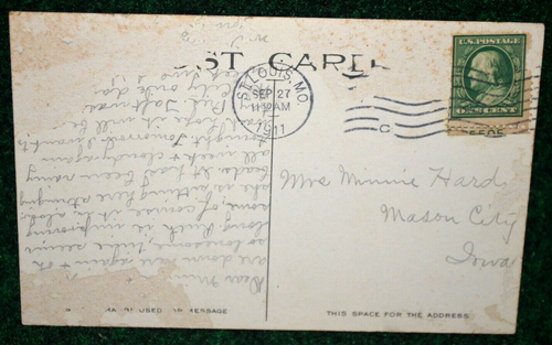 1911 One Cent Benjamin Franklin Postage Stamp & St. Louis Missouri ...