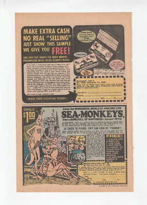 1977 ENGRAVAPLATES Comic Book AD~Metal SOCIAL SECURITY PLATES/Cards~Sea ...