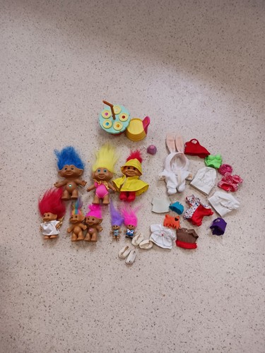 Vtg 90’s Russ Troll Dolls. Mixed Lot Of 8 Variety Of Sizes/ Accessories ...