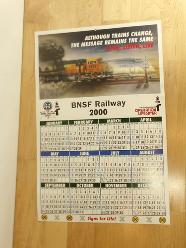 Burlington Northern Santa Fe Railway BNSF 2000 RR Poster Calendar 12.5 ...