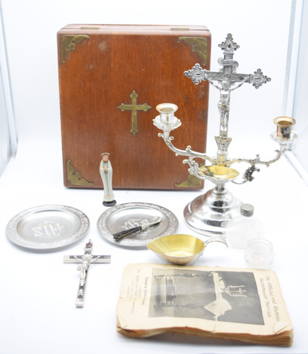 Vintage Priest’s Sick Call Communion Set Homan Silverplate Co Catholic ...