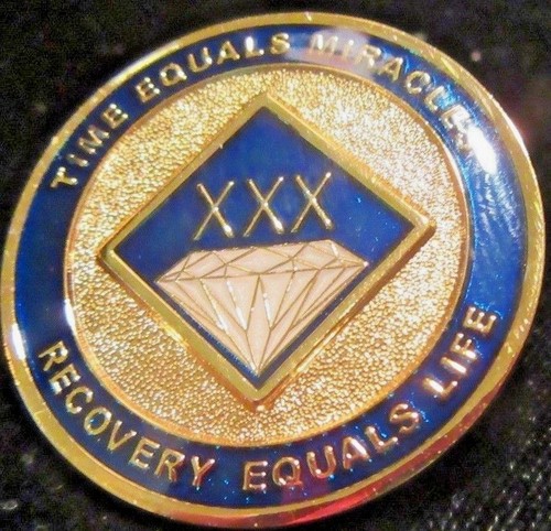 Narcotics Anonymous NA Blue Gold 30 Year White Medallion Coin Token ...