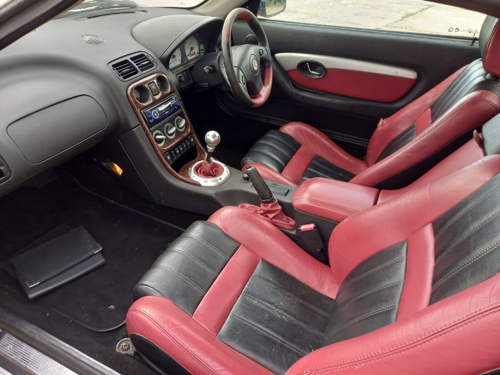 1999 MGF 1.8 VVC PLATINUM SILVER MNX RARE BLACK/RED LEATHER INTERIOR ...