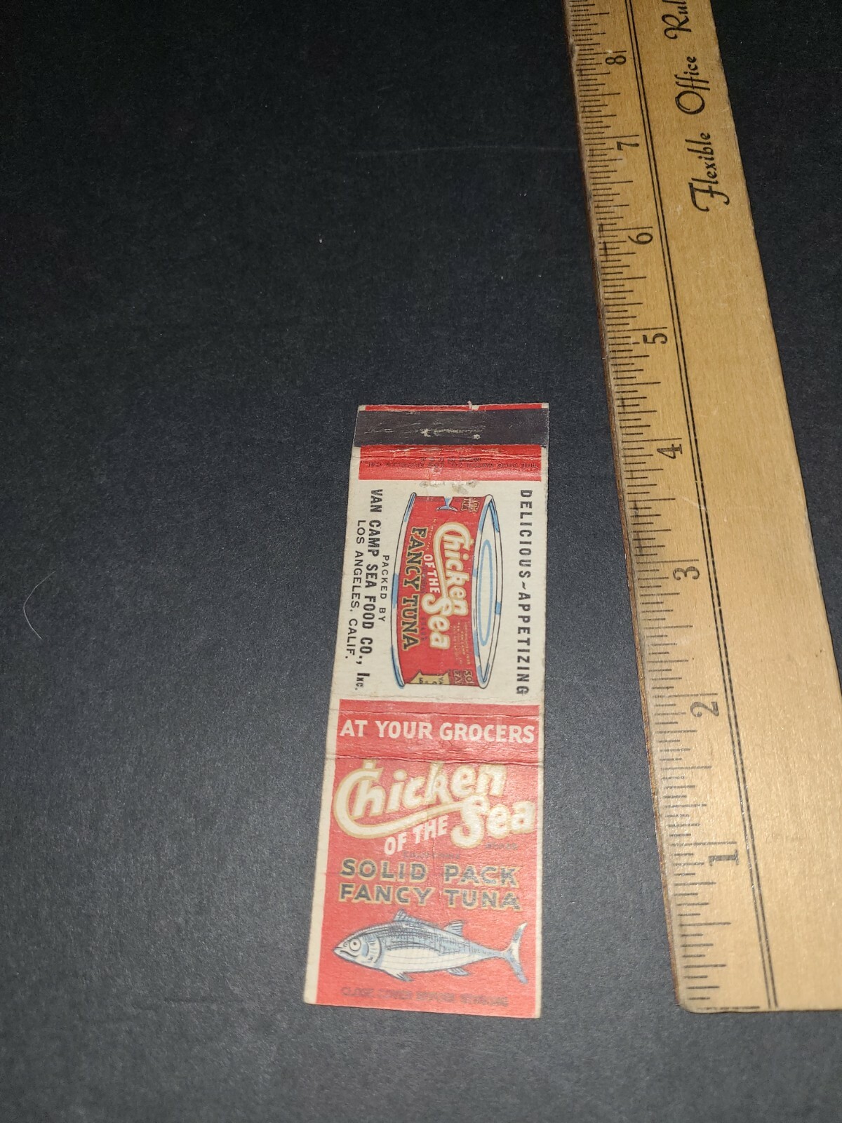 Vintage 1930s Chicken of the Sea Tuna Fish Matchbook Los Angeles Ca Van ...