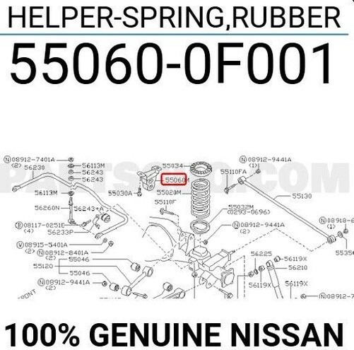 Helper Prise en Charge Ressort Original Nissan 55060-0f001 | eBay