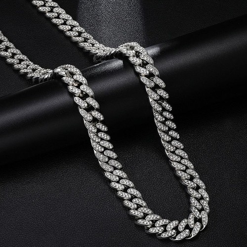 Men Cuban Chain Hip Hop Diamond Cut Shiny Rapper Bling iced Out ...