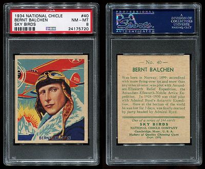 1934 Sky Birds #40 Brent Balchen (Series 144) PSA 8 NM-MT Cert ...