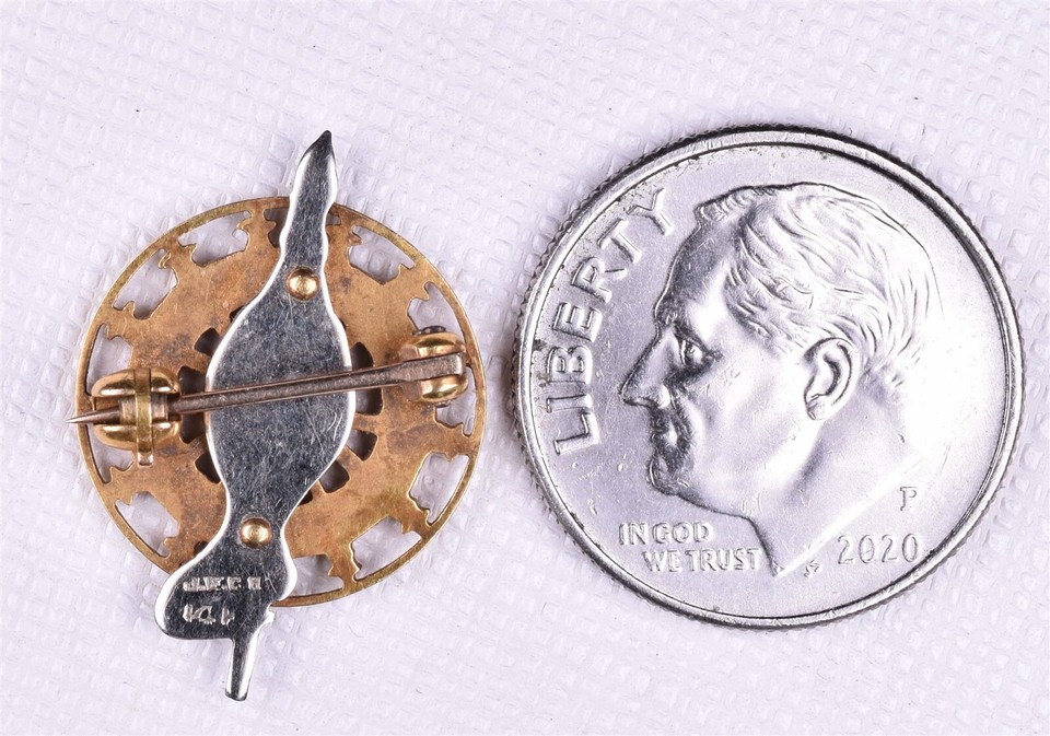 Vintage DAR 14K Pin Two-Tone Gold Recognition Pin Caldwell Daughters ...