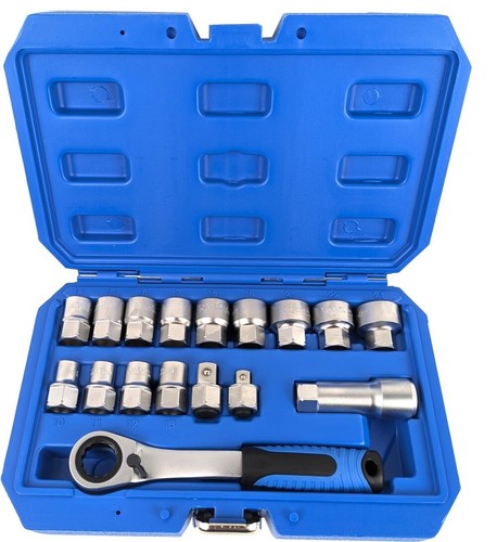 17-pc Metric 3/8" and 1/2" Driver Go Through Pass-Go-Thru SOCKET ...