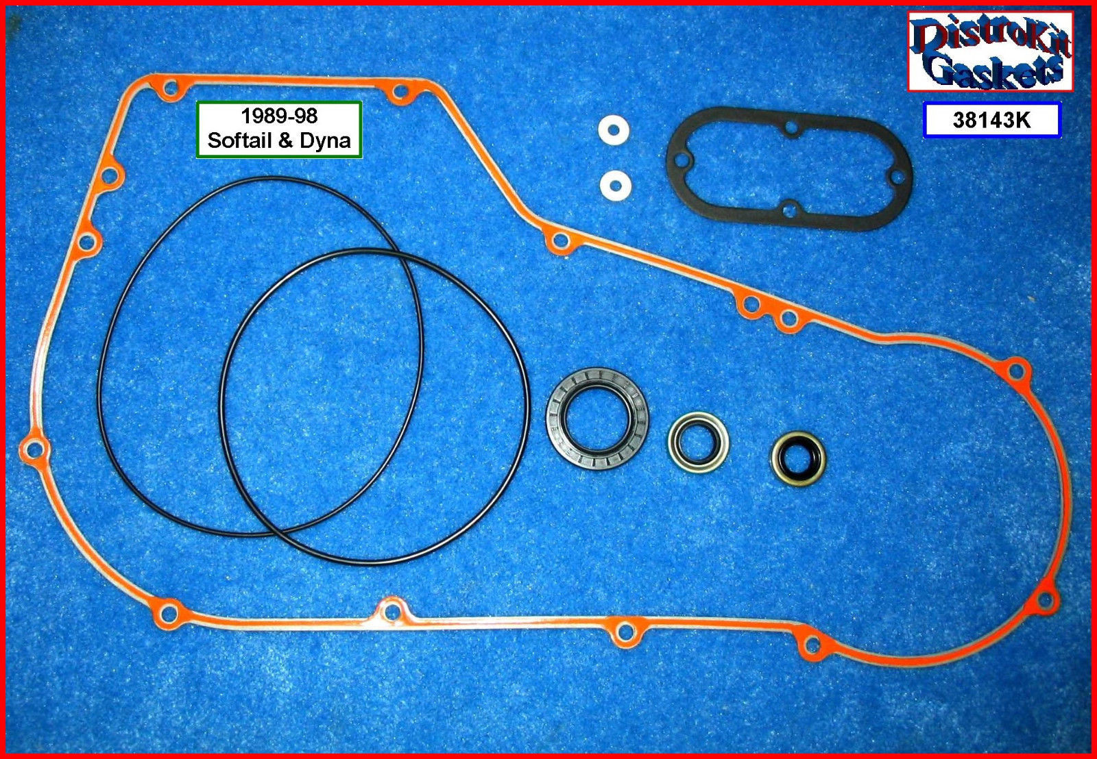 Primary Cover (Beaded) Gasket & Seal Kit 89-99 Evo Softail & Dyna, ref ...