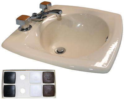 Vtg. Kohler Castelle Porcelain & Cast Iron Drop-In Sink w/ Kohler ...