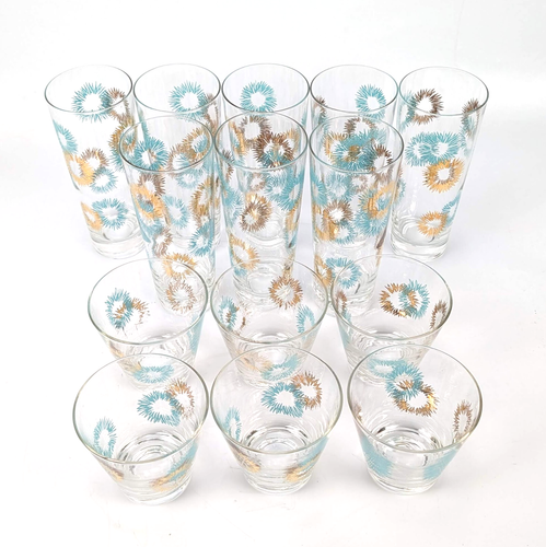 MCM Atomic Starburst Glasses 14pc Set - vintage 50s 60s tom collins ...