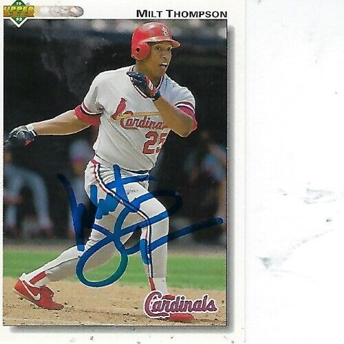 MILT THOMPSON SIGNED 1992 UPPER DECK #397 - ST. LOUIS CARDINALS | eBay