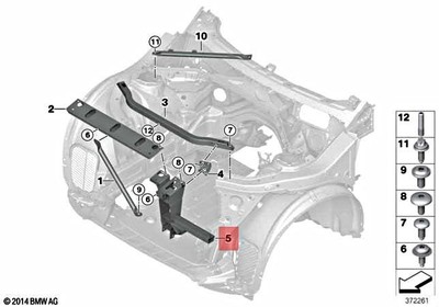 Genuine BMW X3 Radiator Core Bracket Left Support 51647210499 | eBay