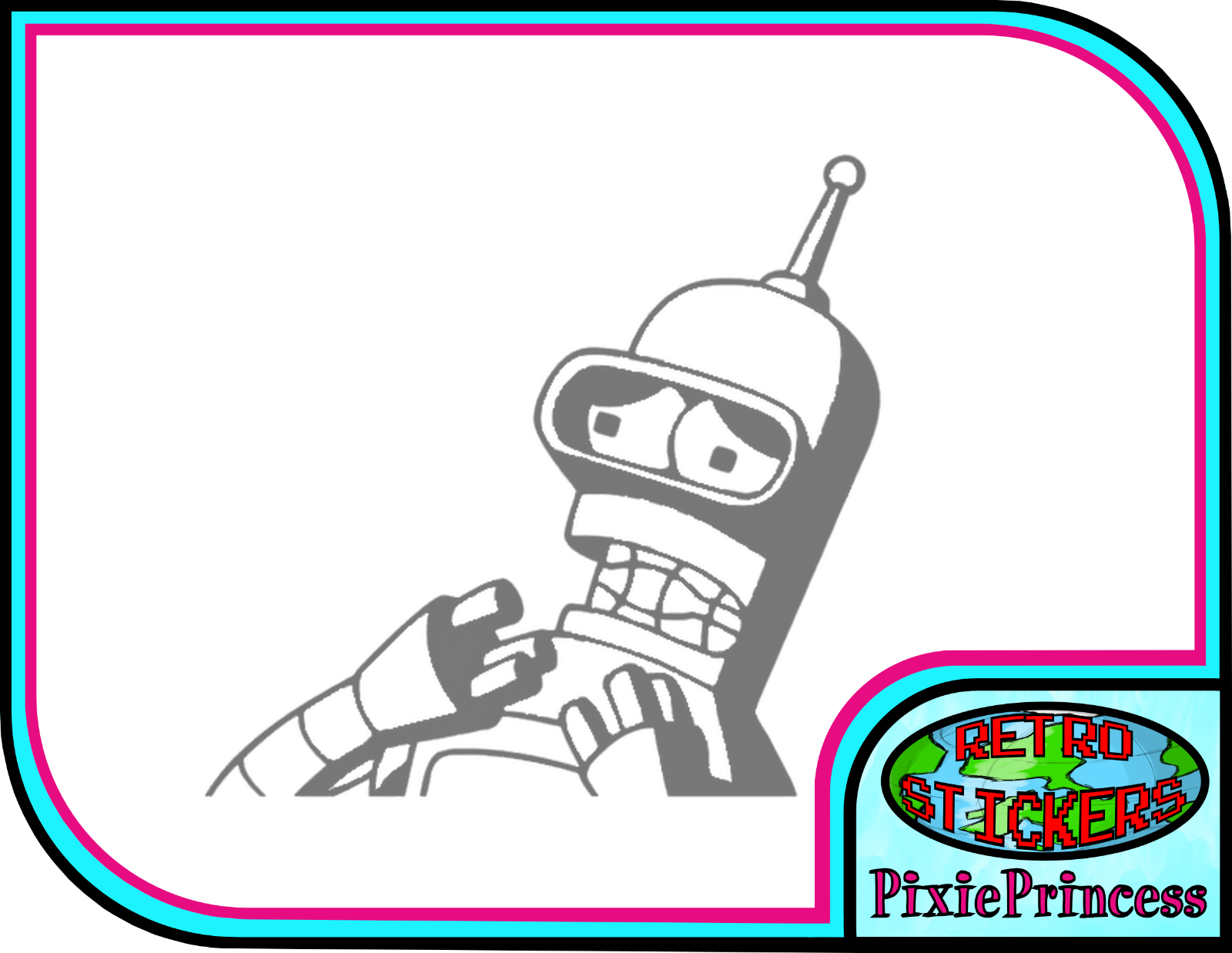 Bender Futurama D Vinyl Sticker Laptop Car Van Truck Wall Poster Window ...