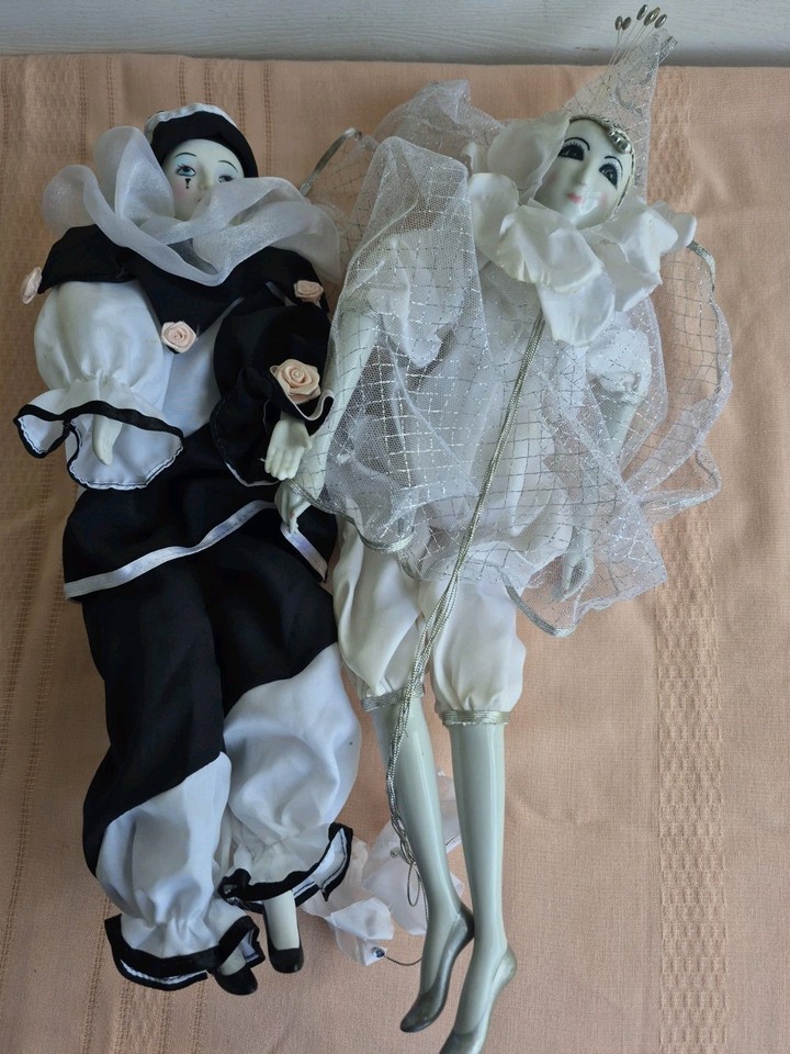 VINTAGE PORCELAIN JESTER DOLLS CLOWN AND FAIRY | eBay