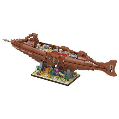 Submarine Model with Display Stand 2282 Pieces Building Toys MOC Build ...