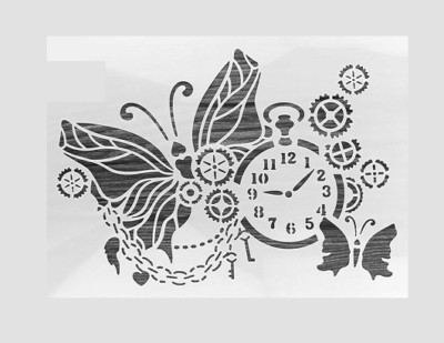 7"x10" Clear Plastic Stencil - Cogs & Gears Clock (SN293) | eBay