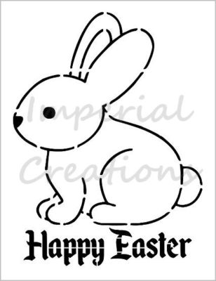 HAPPY EASTER CLASSIC BUNNY Rabbit 8.5 x 11 Holiday Stencil Plastic ...