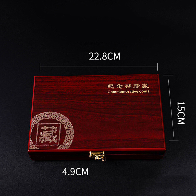 Wooden Coin Display Storage Box Case Collectible with 50 Capsules Kits ...