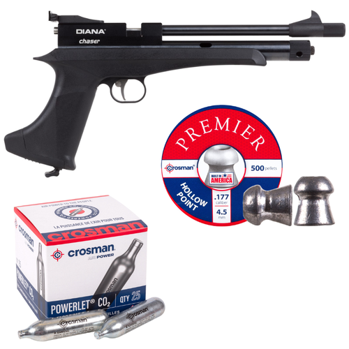 Diana Chaser CO2 Pistol .177 Caliber With 25 Cartridges and 500ct ...