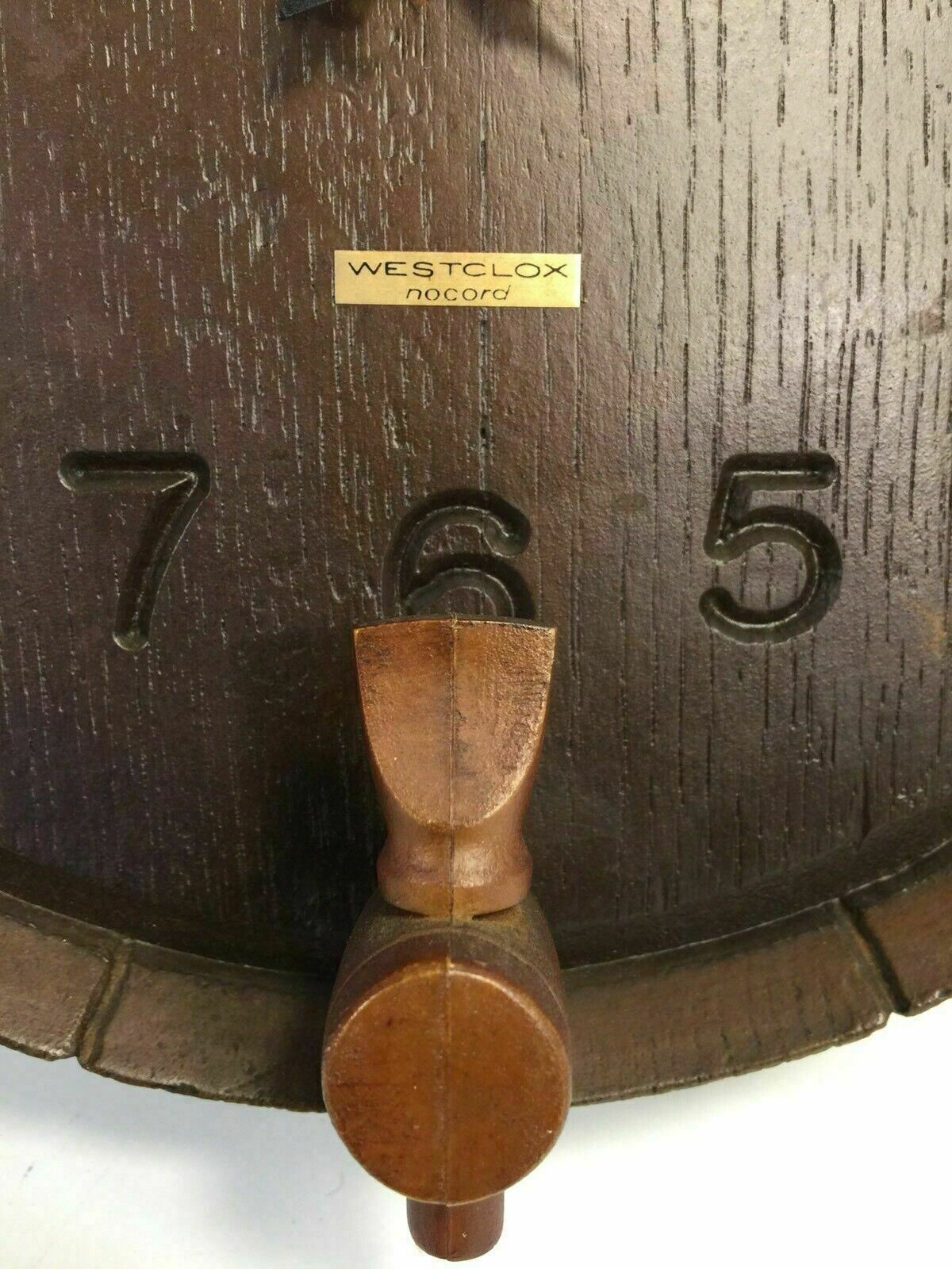 Westclox Nocord Vintage Barrel Spout Spigot Design Wall Clock Model ...