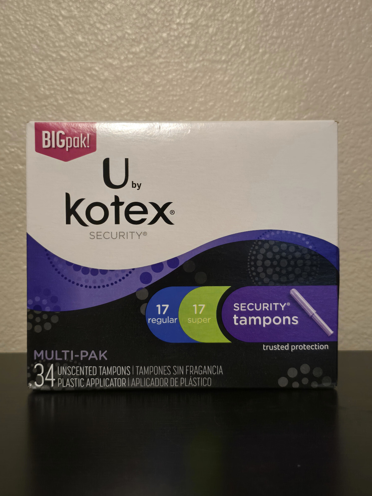 U By Kotex Security Tampons, 17 regular and 17 Super, 34 Count ...