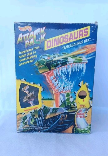 1993 Hot Wheels Attack Pack Dinosaurs Tankasaurus Rex toy W/ Box Great ...