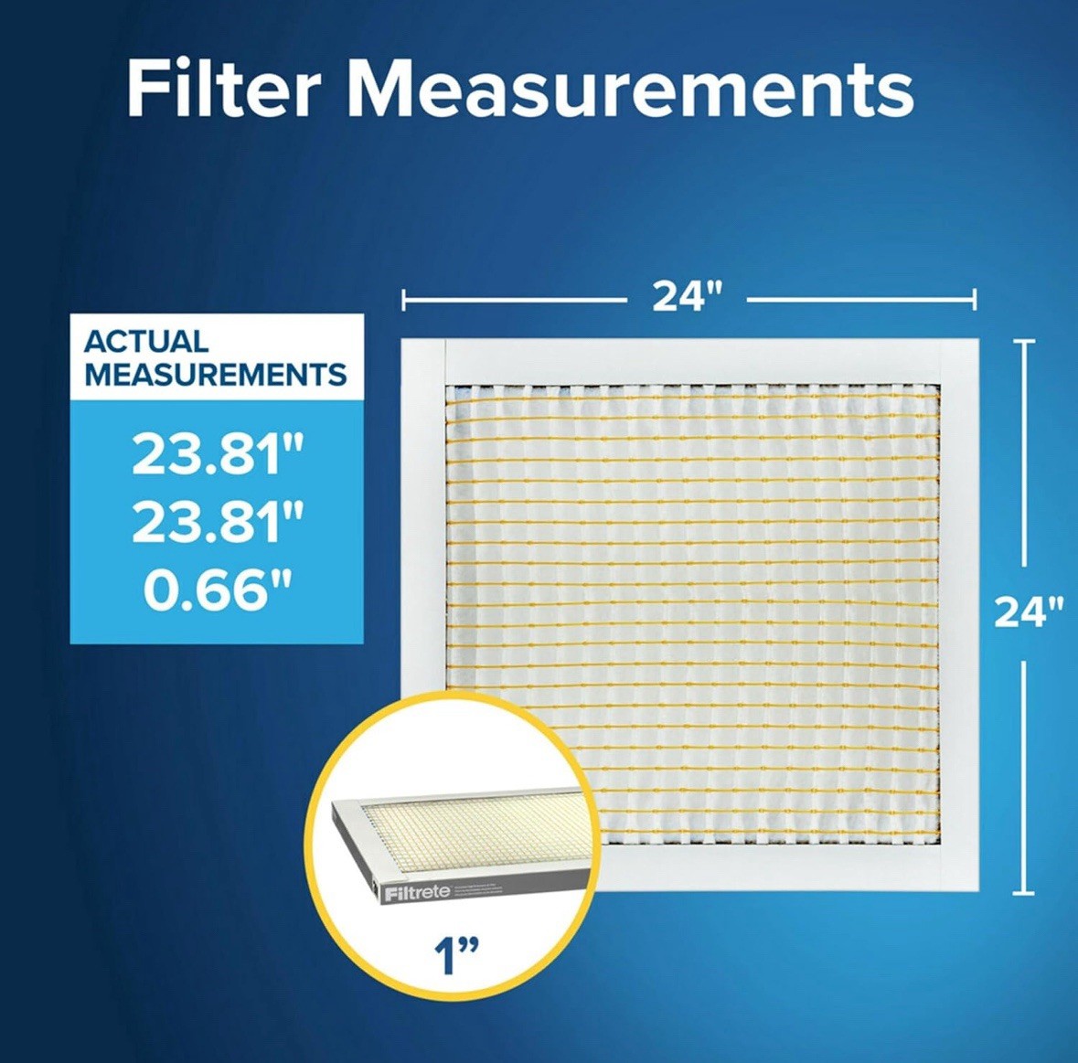 Filtrete 24x24x1 Pleated Air Filters, AC & Furnace,MPR 300,MERV 5,NEW,6 ...