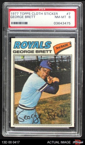 1977 Topps Cloth Stickers #7 George Brett Royals HOF PSA 8 - NM/MT | eBay