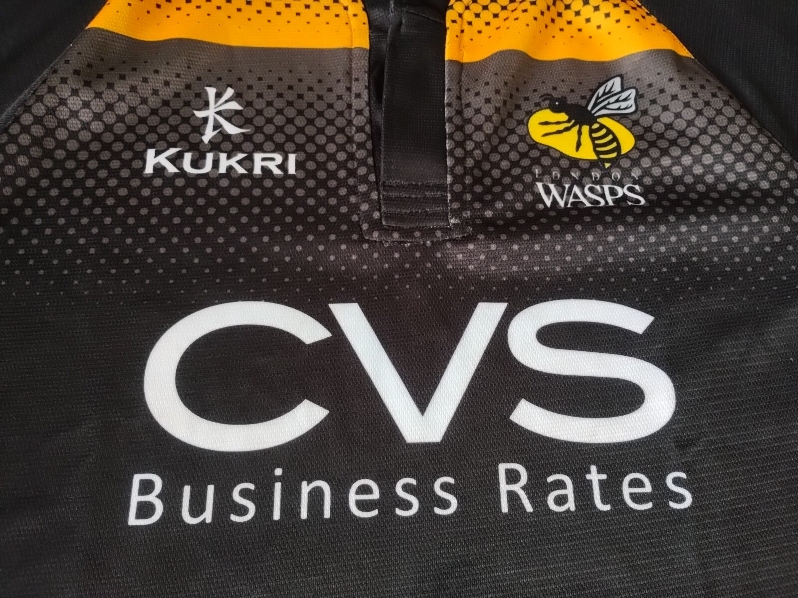 London Wasps Rugby Home Shirt 2013/2014 - Kukri Medium M Black Jersey ...