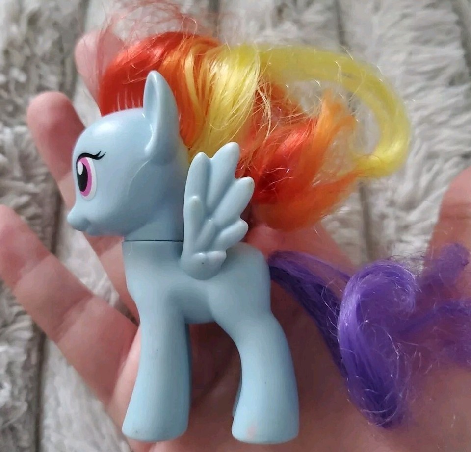 Hasbro My Little Pony G4 Rainbow Dash Brushable 3" Figure Blue Toy 2010 ...