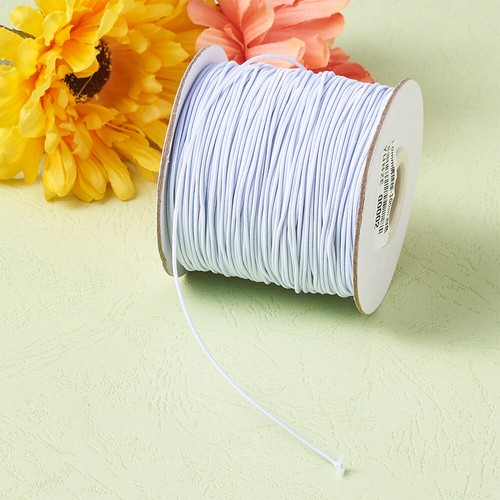 109yds/Roll White Elastic Cords Stretch Threads Nylon Outside Rubber ...