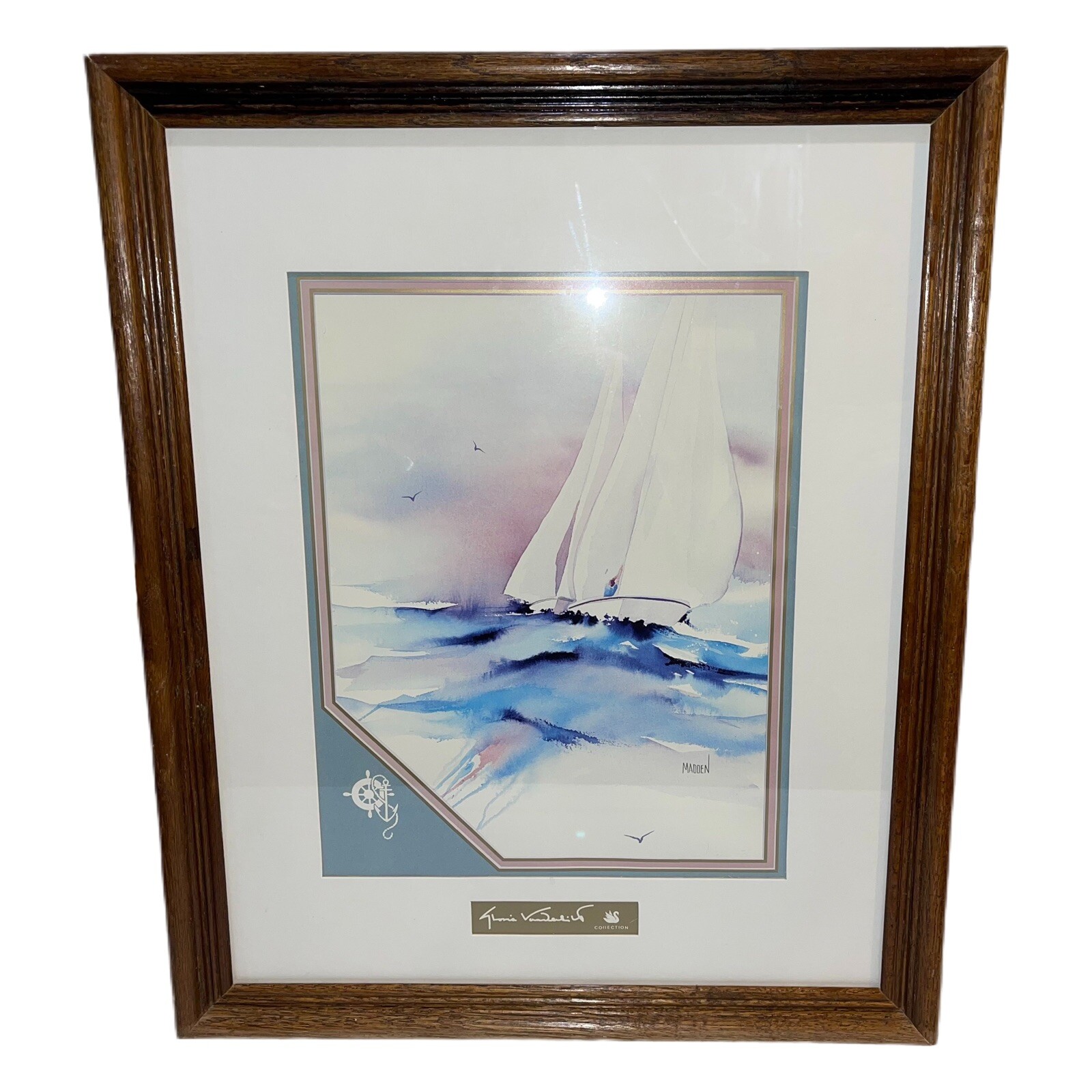 Terry Madden Print Of Watercolor Painting Artwork Sailboat Framed | eBay