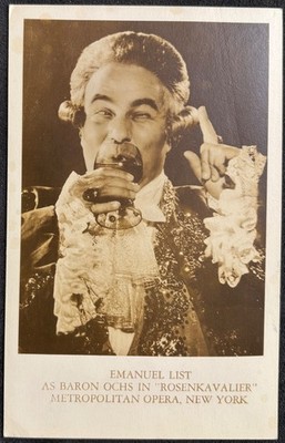 REAL PHOTO RPPC~EMANUEL LIST AS BARON OCHS “ROSENKAVALIER” METROPOLITAN ...